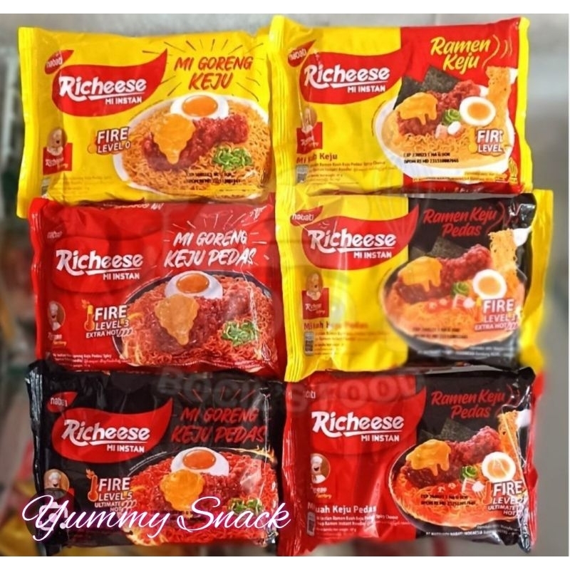Nabati Richeese Instant Noodle Ramen Keju Fire Hot Spicy Level 0-3 ...