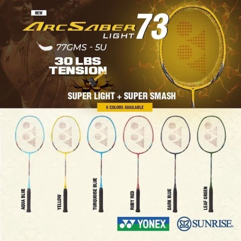 YONEX ARCSABER 73 LIGHT BADMINTON RACKET | Shopee Singapore