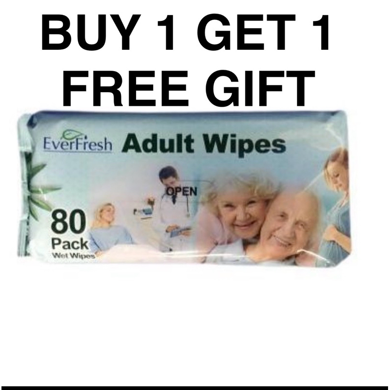 EVER FRESH ADULT WIPES 80 PER PACK WET WIPES 21x26cm | Shopee Singapore