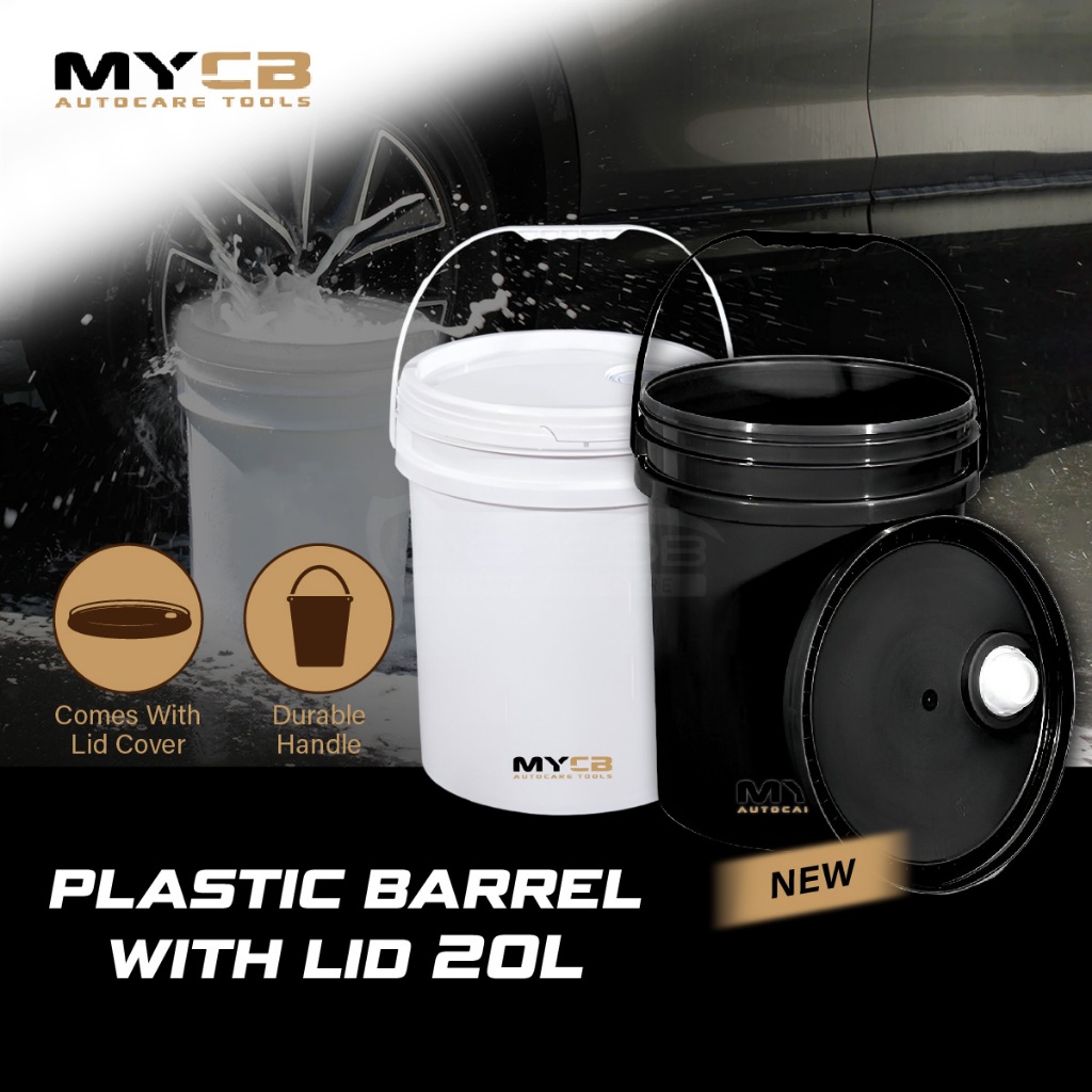 MYCB 20L White Black Plastic Barrel Pail Tong [NEW] Multi-Purpose ...