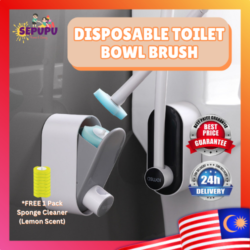 Disposable Silicone Toilet Bowl Brush Cleaner Berus Toilet Tandas Viral ...