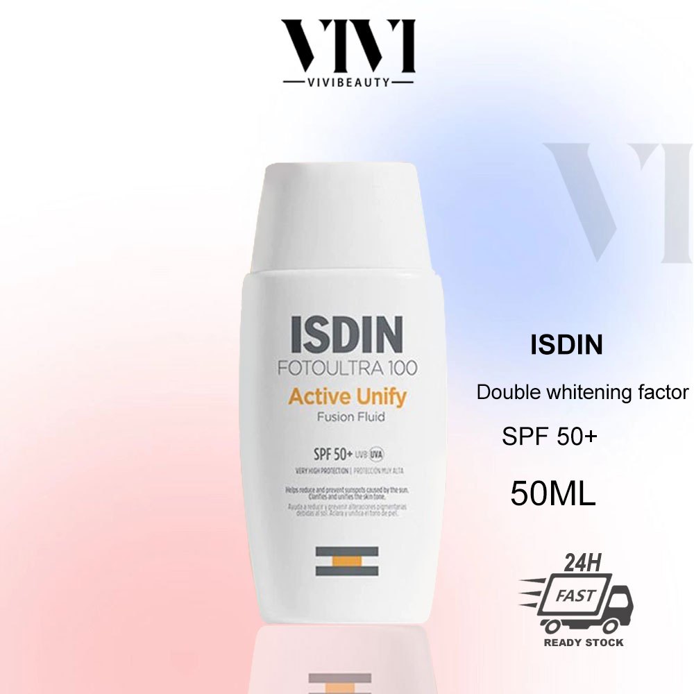 CNY ISDIN Sunscreen FOTOULTRA 100 Active Unify Fusion Fluid SPF50+ UVB ...