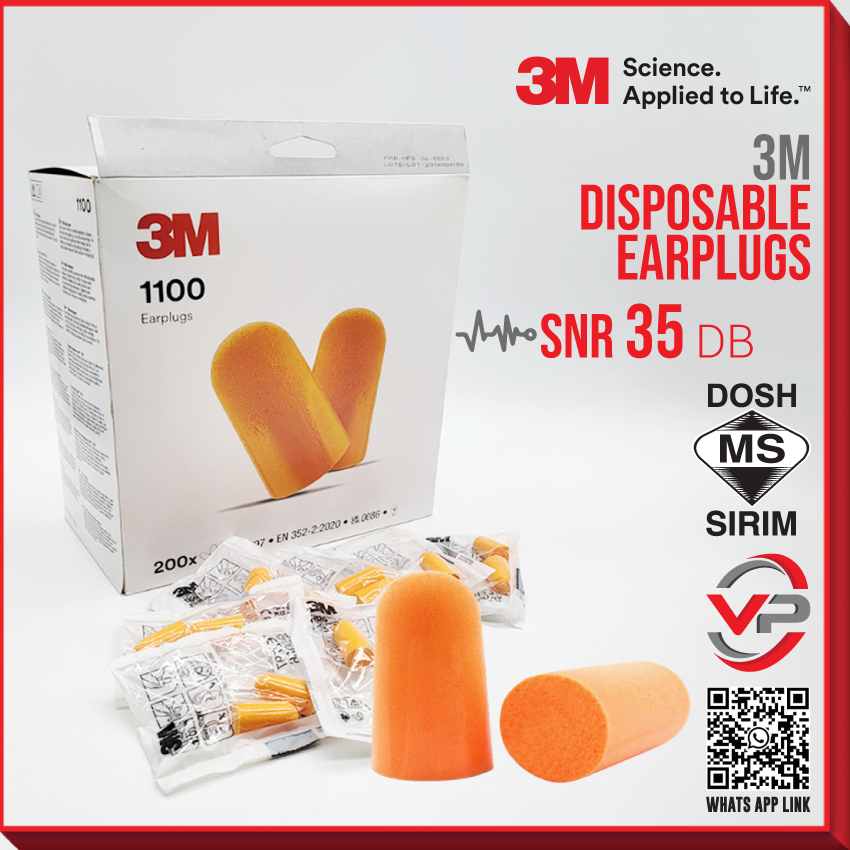 3MTM 1100 1110 SOFT FOAM DISPOSABLE EARPLUGS CORDED UNCORDED EARPLUGS ...