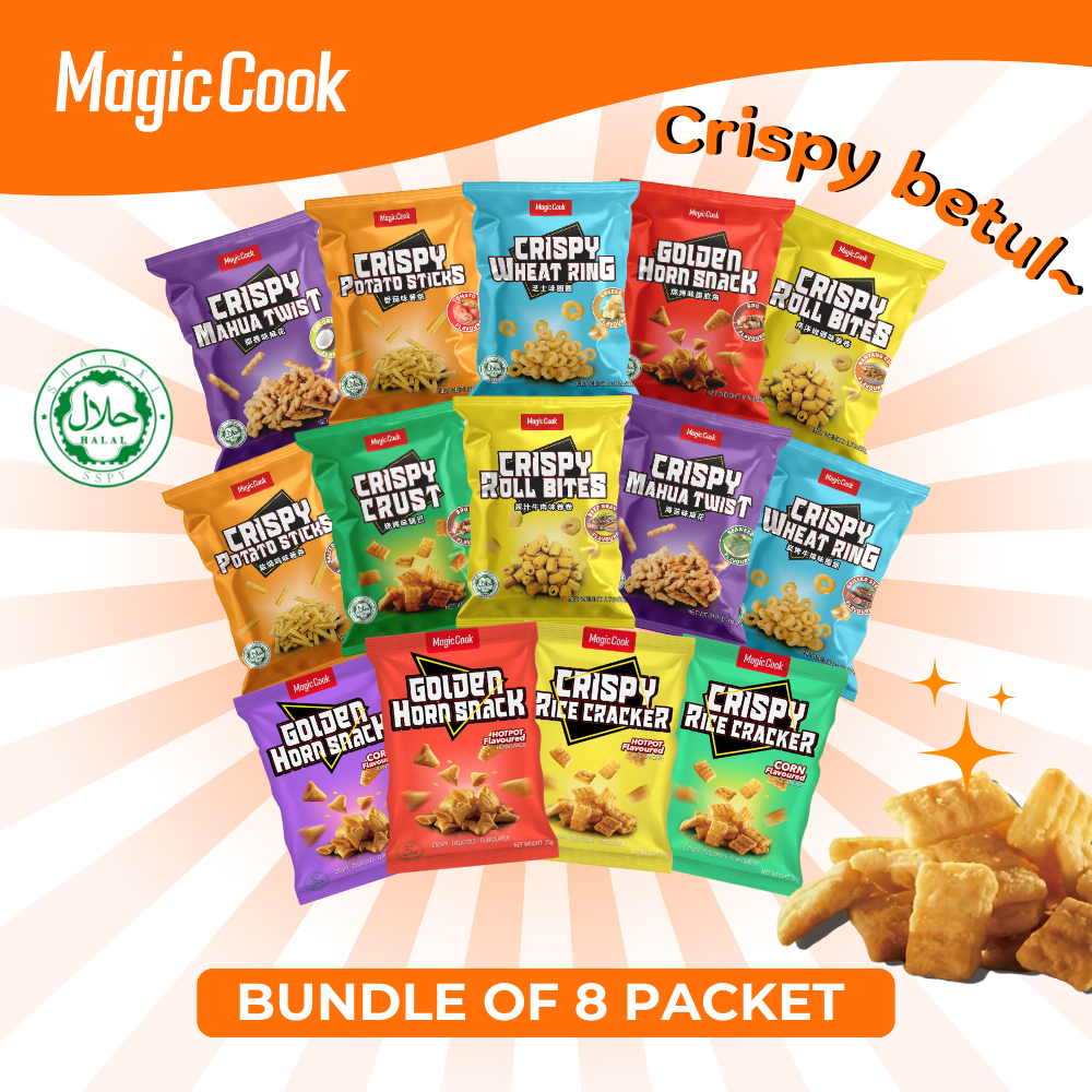 Magic Cook Golden Horn Rice Cracker (20g x 8 Packets) | Shopee Singapore