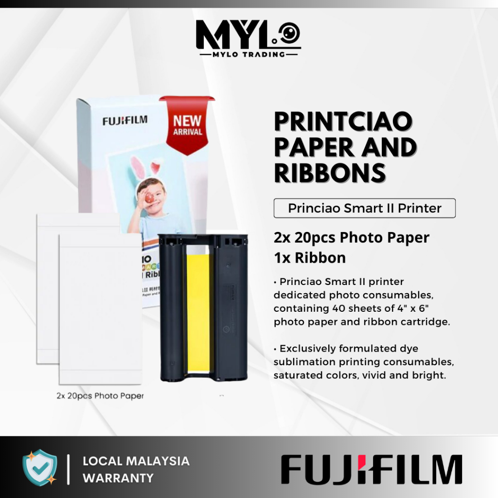 - Fujifilm PrinCiao Smart II Photo Paper and Ribbon Cartridge ...
