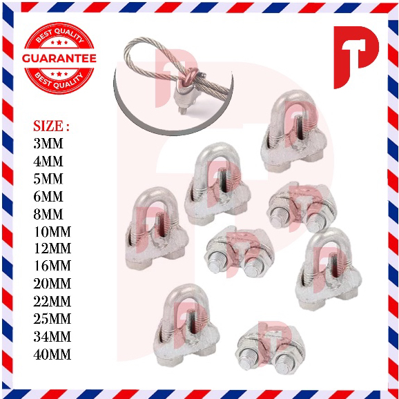 Galvanised Cable Wire Rope Clamp U-Bolt Clip Rigging Rope Buckle Fixing ...