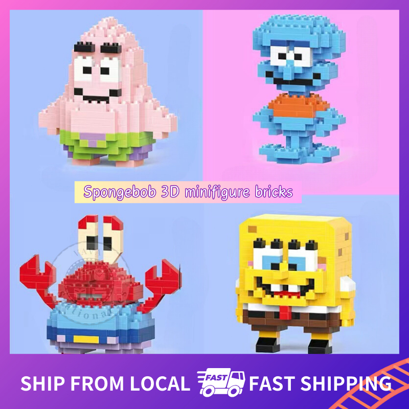 Mini 3D Nano Bricks Cute Building Block Cartoon Blocks Spongebob Patrick Toys DIY Mini Building ...