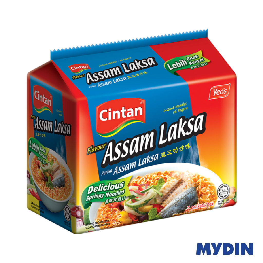 Cintan Instant Noodles Assam Laksa Flavour (5's x 76g) | Shopee Singapore