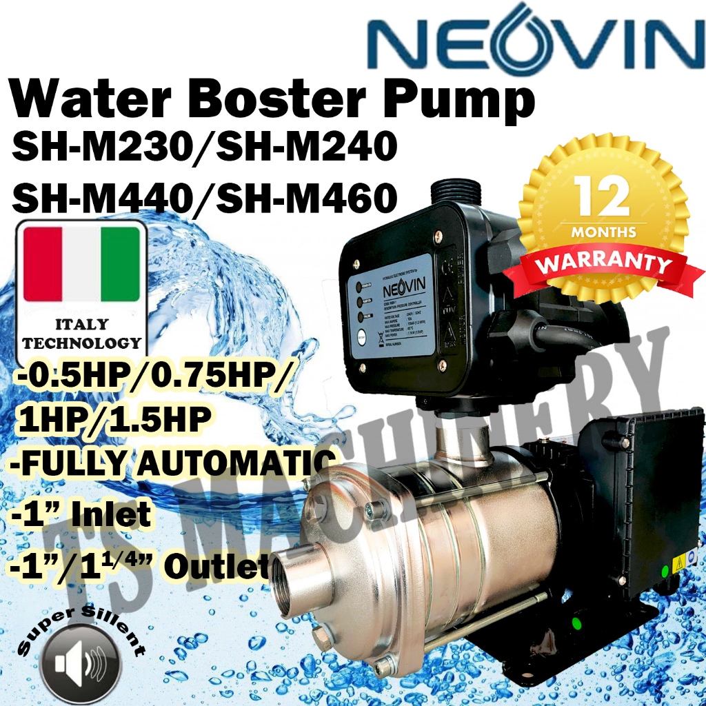 Neovin Automatic Home Booster Water Pump SH-M230 0.5HP SHM240 0.75HP ...