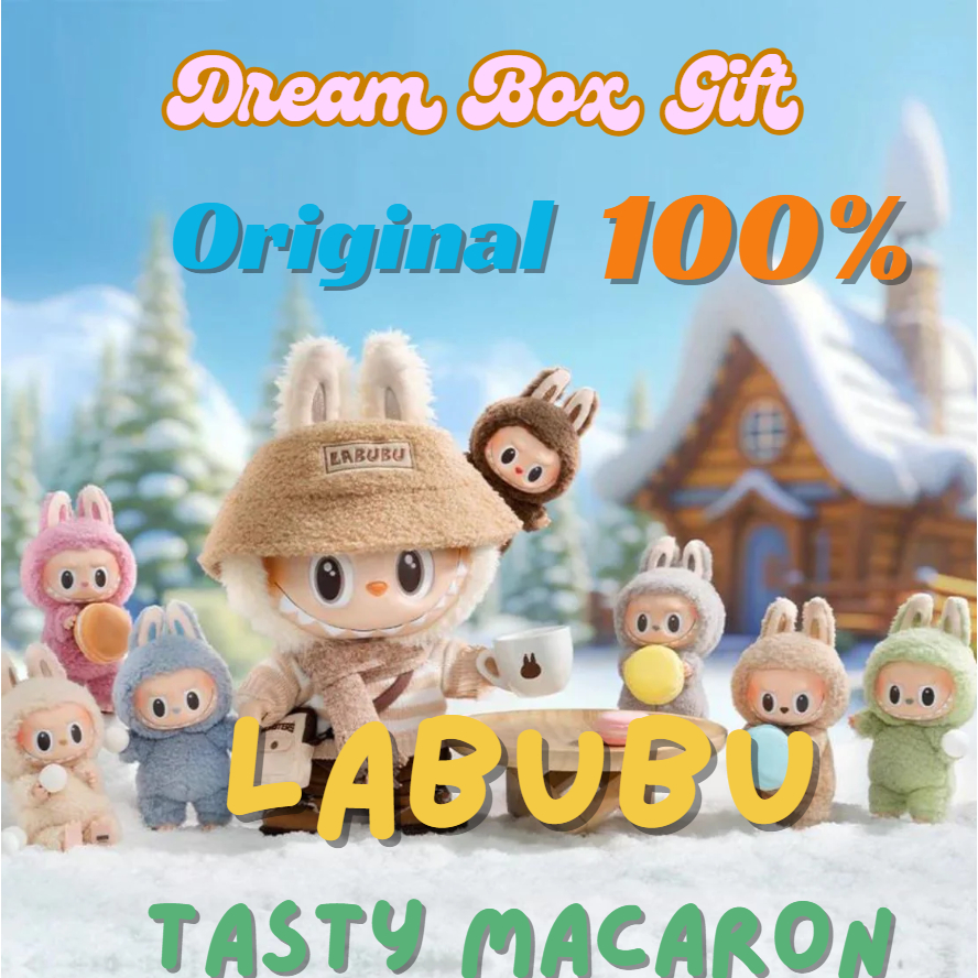 CNY Pop Mart Labubu Macarons Vinyl Pendant Plush Macaron Blind box ...