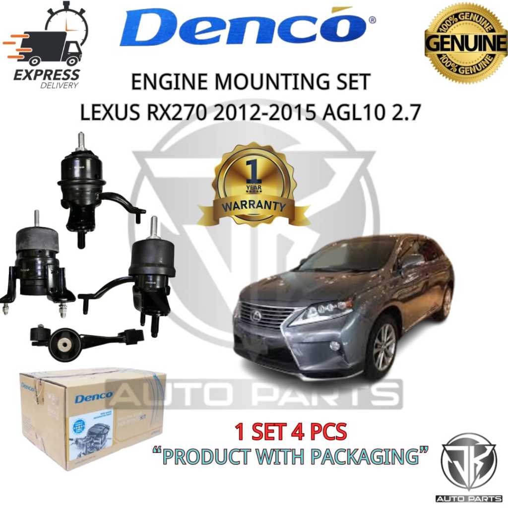 DENCO ENGINE MOUNTING SET LEXUS RX270 2012-2015 AGL10 2.7 (MK-210134 ...