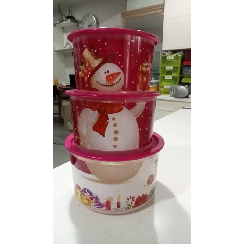 Tupperware Santa Claus Christmas set (3pcs) | Shopee Singapore
