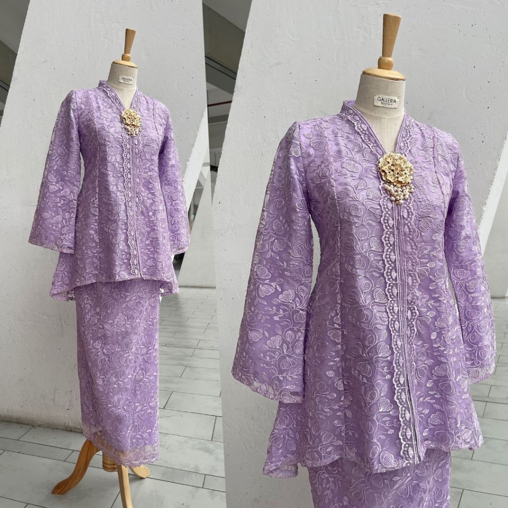 SISKA Kebaya Moden Organza Lace Galleria Boutique | Dusty Pink | Baby ...