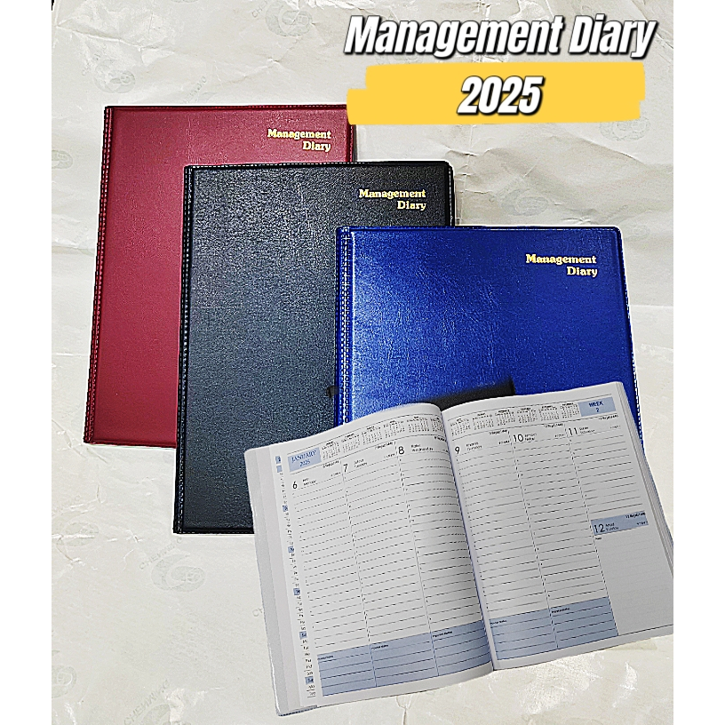 2025 Management Diary 26cm x 20cm 144 pages PVC Cover Planner / Buku ...