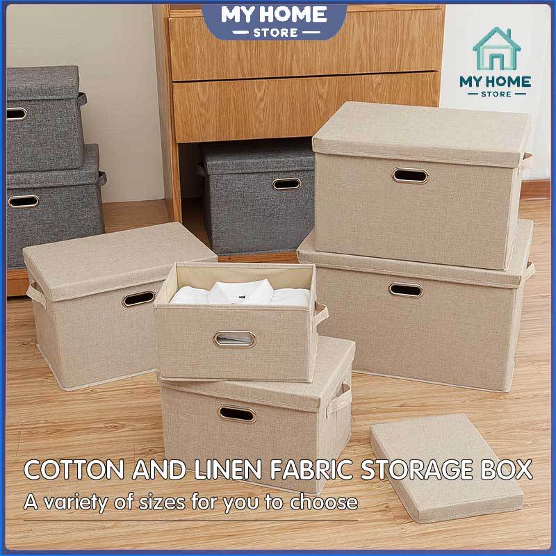 Foldable Storage Box with Removable Cover Organizer Box Kotak Simpan ...