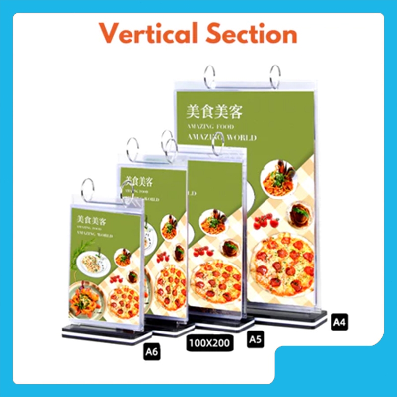 Display A6 A5 Menu Cover Sleeves 6 Table With Stand Clear Flip ...