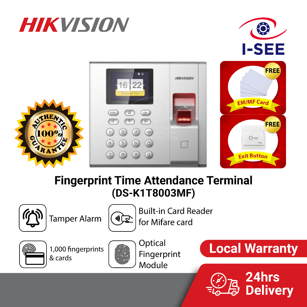 Fingerprint / Card Time Attendance Terminal DS-K1T8003EF/ DS-K1T8003MF ... Fingerprint / Card Time Attendance Terminal DS-K1T8003EF/ DS-K1T8003MF ...