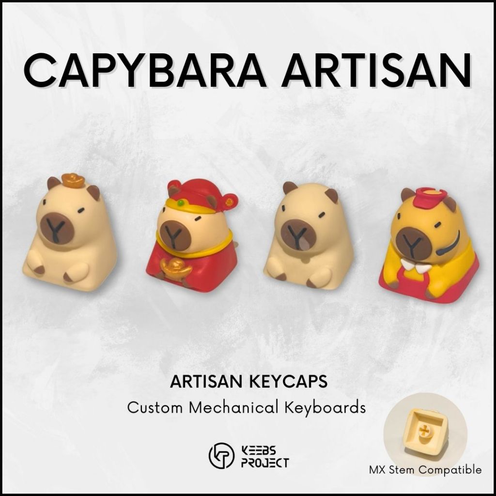 Cute Capybara Artisan Keycaps for Mechanical Keyboard Keebs Project ...