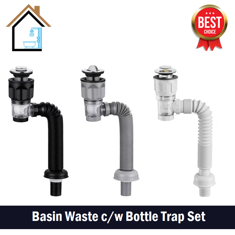 [Series:1810] Basin Waste Bottle Trap Drain Pipe Kit for Basin with ...