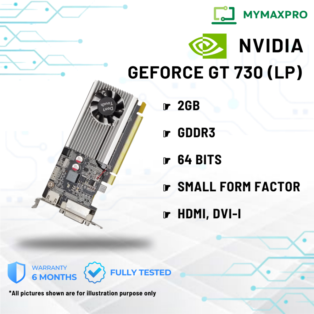 NVIDIA GEFORCE GT 730 2GB GDDR3 64Bits HDMI DIV-I Low Profile Graphic ...