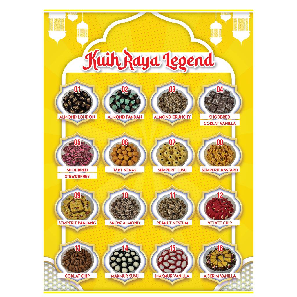 ANEKA KUIH RAYA LEGEND 2025 COMBO 4 BEKAS RM99.99 BISKUT RAYA 2025 ...