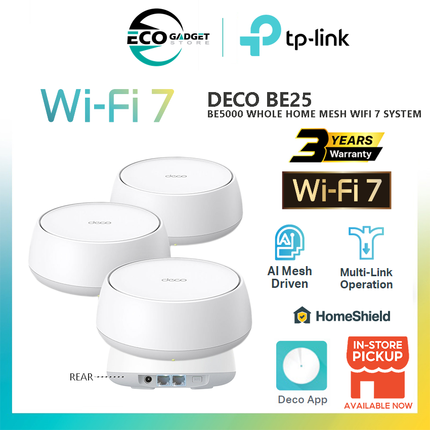 TP-Link Deco BE25 New BE5000 Whole Home Mesh WiFi 7 System | Shopee Singapore