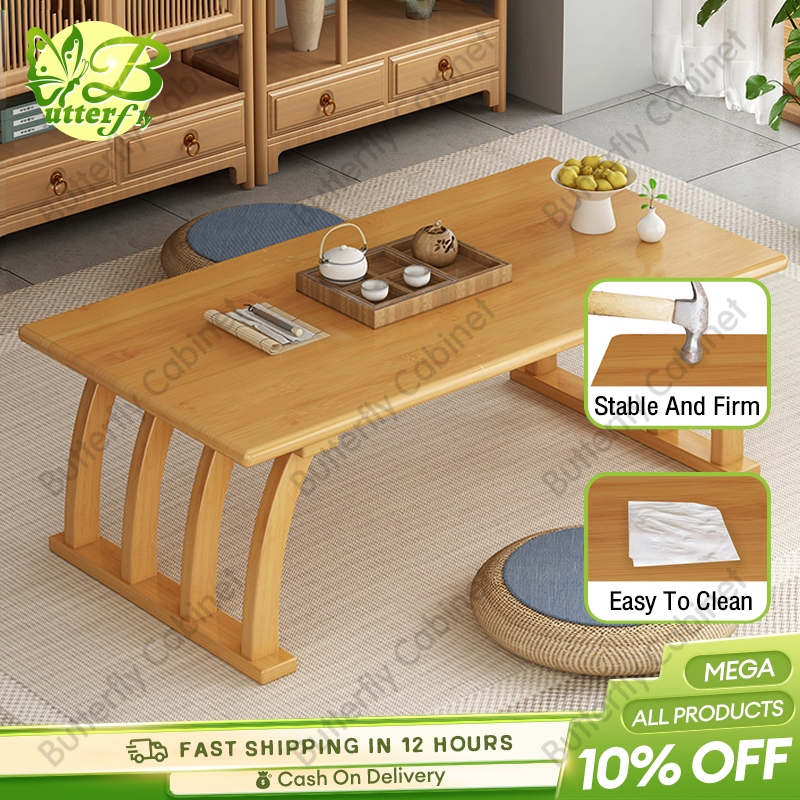 Center Table Foldable Coffee Table 60/70/80/90CM Sofa Side Wood Table ...