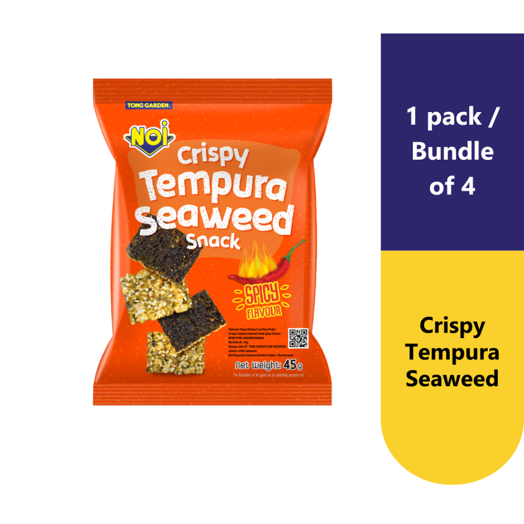 NOI Crispy Tempura Seaweed Spicy 45g (1 packet/Bundle of 4) | Shopee ...