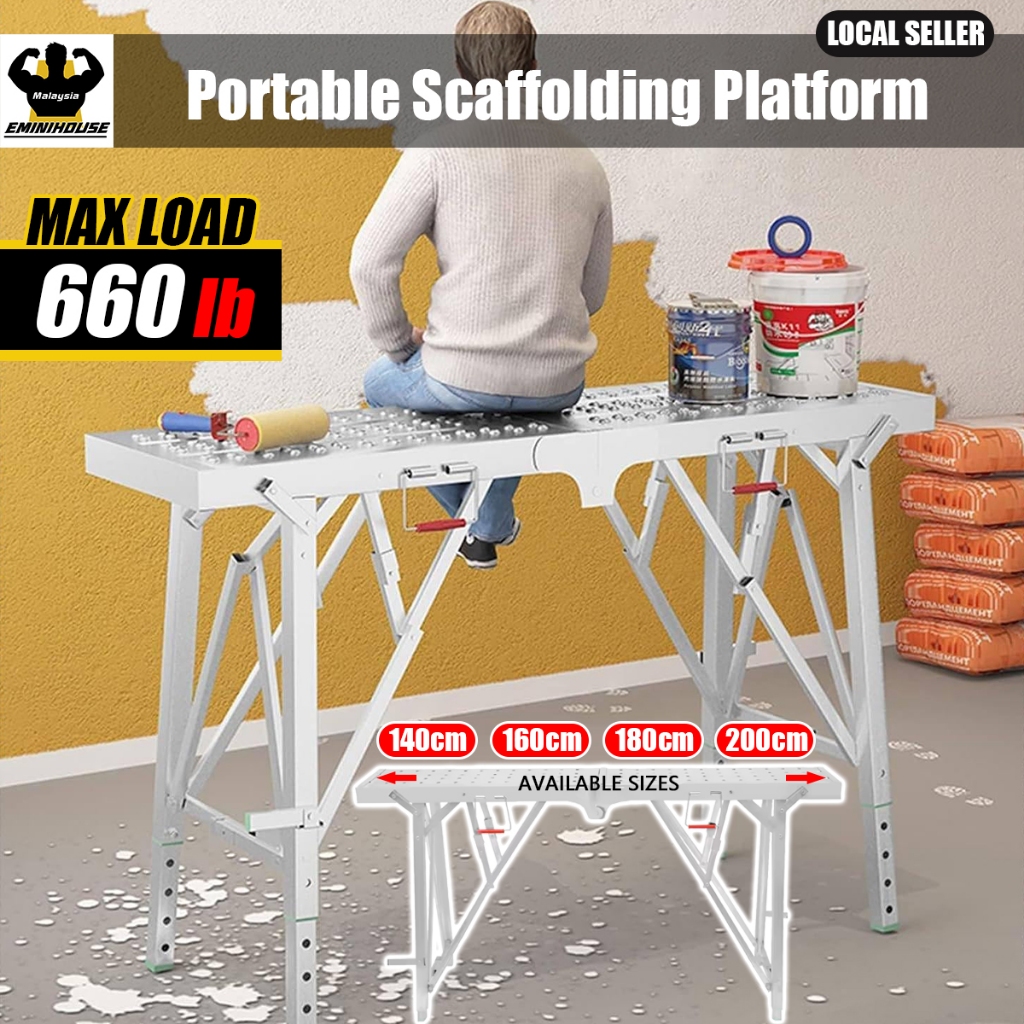 Foldable Working Platform telescopic Scaffolding High Stool Work Bench ...