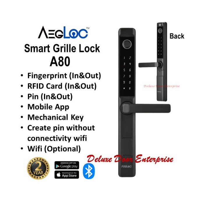 AEGLOC Smart Grille Lock A80 / Digital Grille Lock / Smart Grill Lock ...