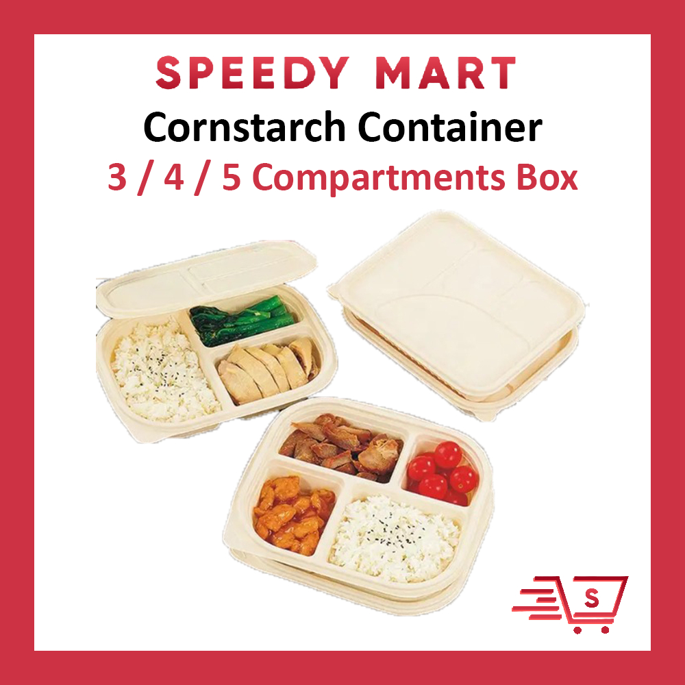 Bekas Bio / Compartments Container Box / Corn Starch Compartments ...