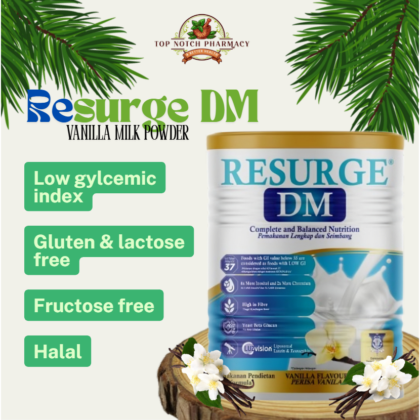 Resurge DM Vanilla Milk Powder (800g) Lactose Free Gluten Free Plus Low ...