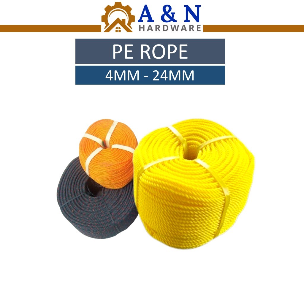 200m PE Nylon Rope 4mm to 6mm Green / Yellow | Shopee Singapore