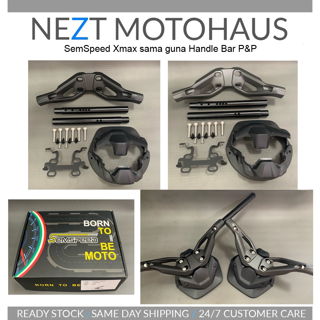 SemSpeed Xmax Xmax250 V1 V2 sama guna Handle Bar P&P ( Black / Grey ...