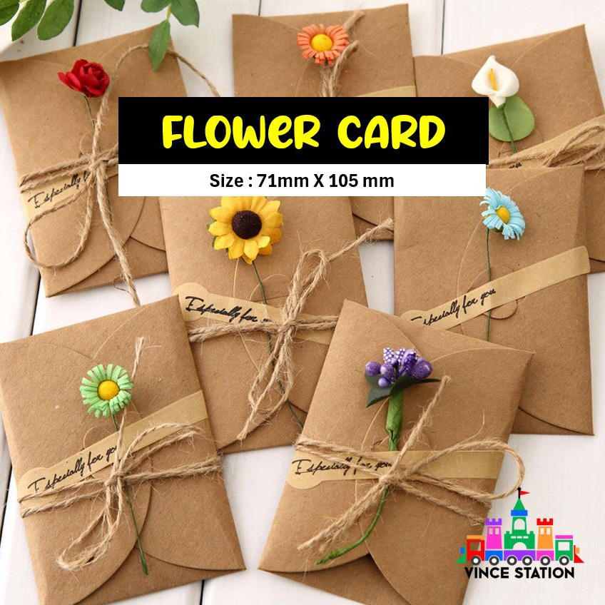 Kad Bunga Kering Kertas Perang DIY Retro Brown Paper Dried Flower Card ...