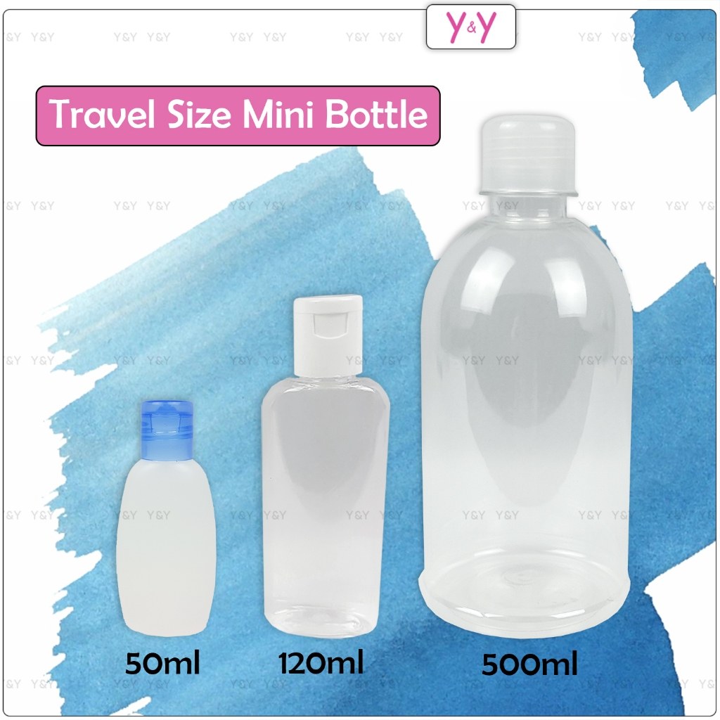 Travel Size Plastic Bottles - Refillable PET with Flip Cap or Orifice ...
