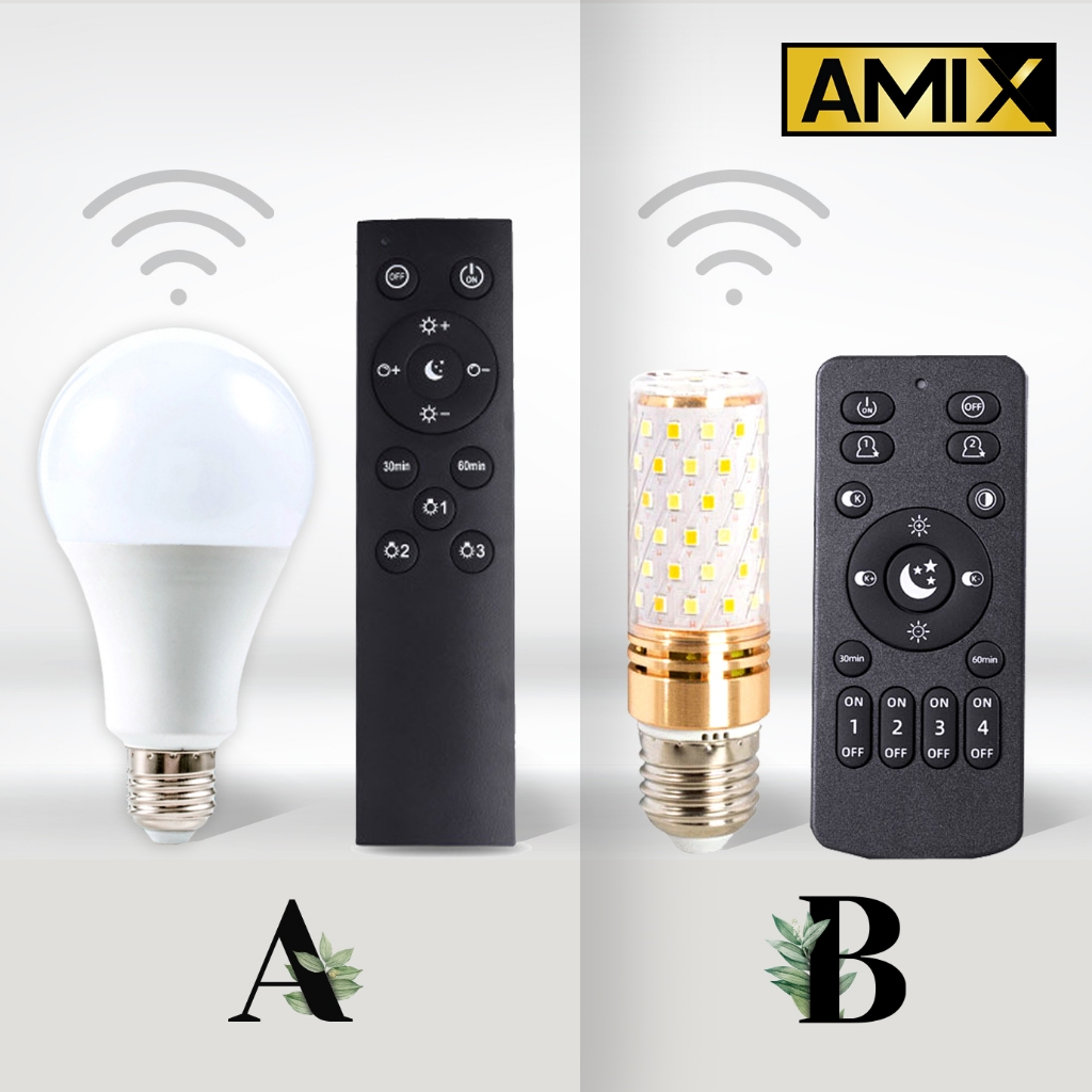 Dimmer Remote Controller Smart App LED bulb E27 Dim Lampu Mentol kawal ...