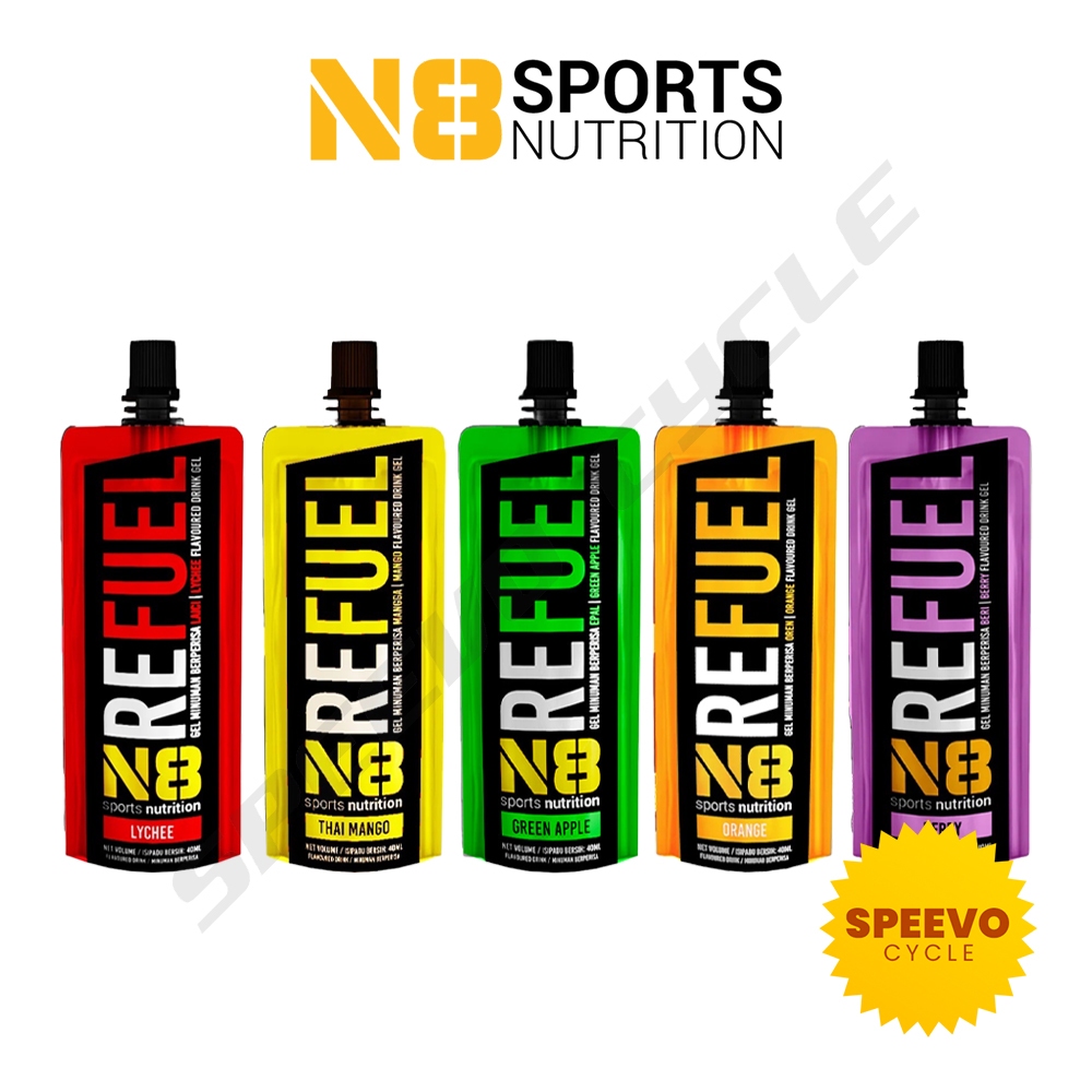 N8 REFUEL ENERGY GEL - PINEAPPLE / ORANGE / BERRY / APPLE / MANGO ...