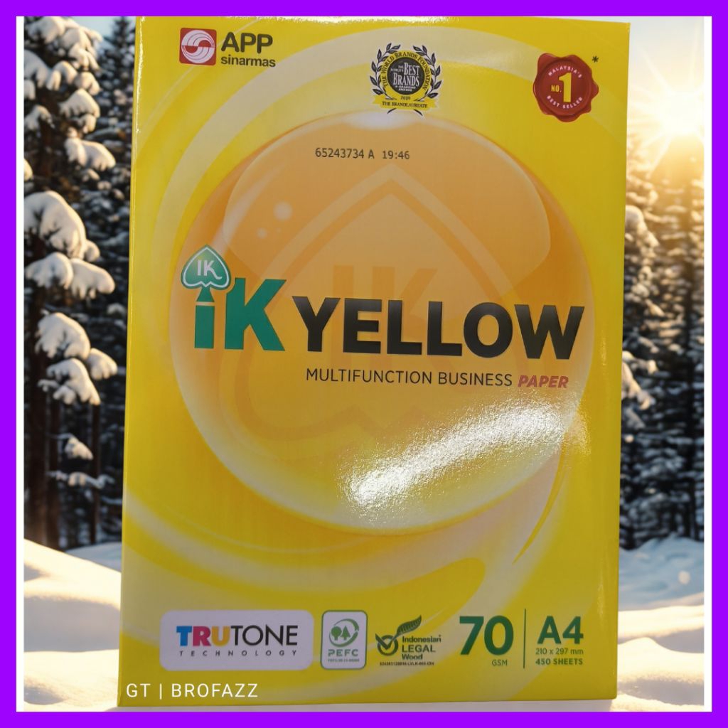 IK YELLOW A4 PAPER 70gsm 450 Sheets X 210mm X 297 mm | Shopee Singapore