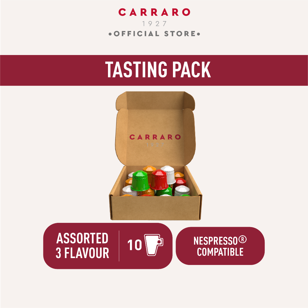 Carraro Nespresso Compatible Tasting Pack Assorted 3 Flavour (10 ...