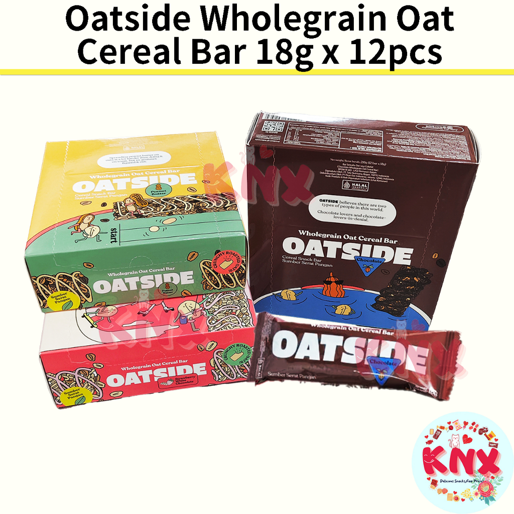 Oatside Wholegrain Oat Cereal Bar Sumbar Serat Pangan 18g x 12pcs ...