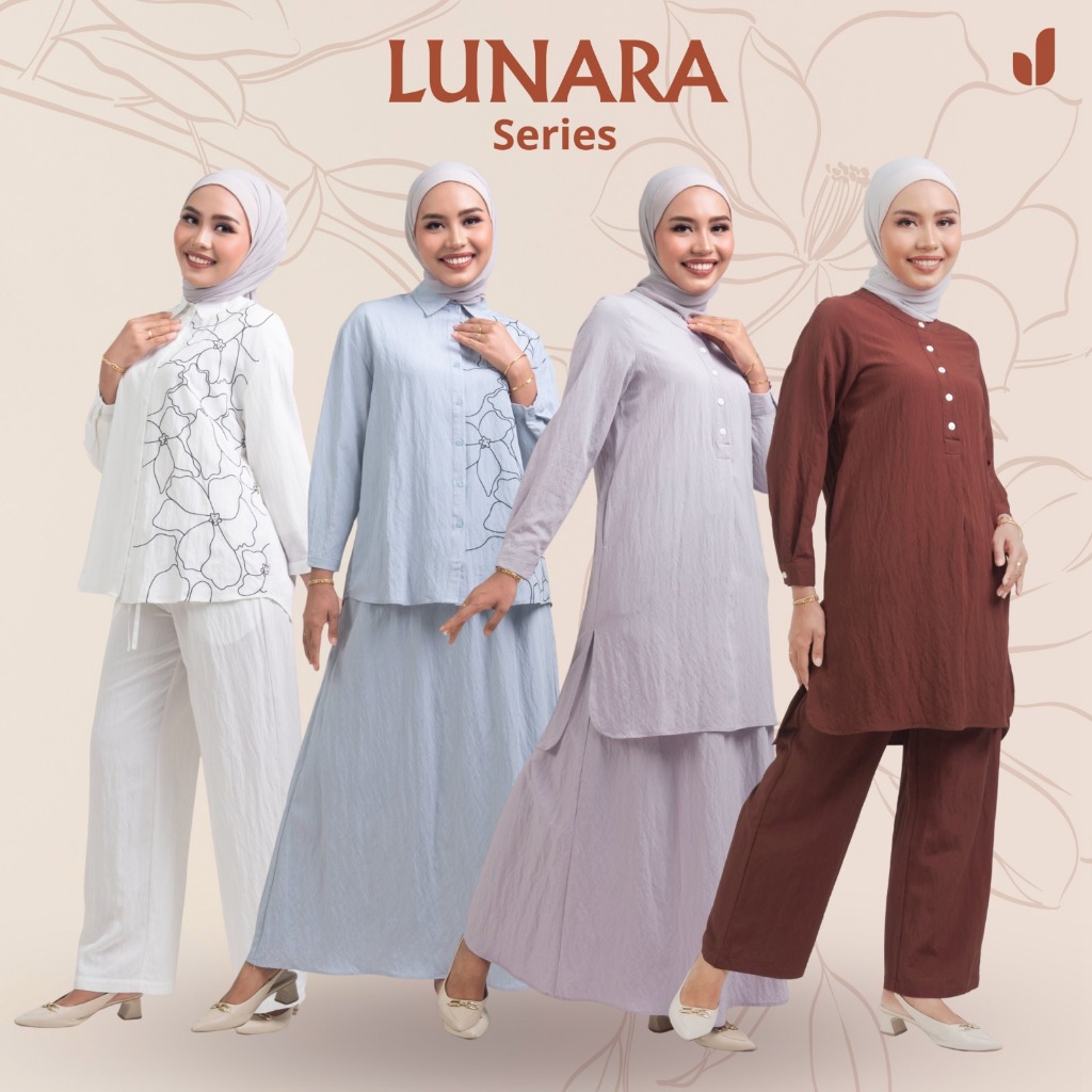[NEW IN] Lunara Set TOP/LONG BLOUSE/PANT/SKIRT by Jasmina (Baju dan ...