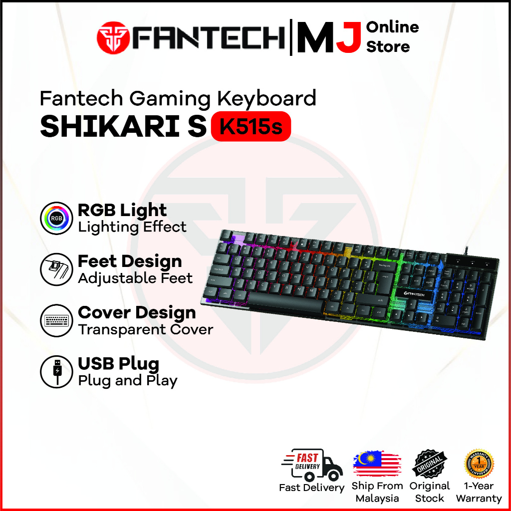Fantech K515s Shikari S Gaming Keyboard RGB Light Effect Smooth Rubber ...