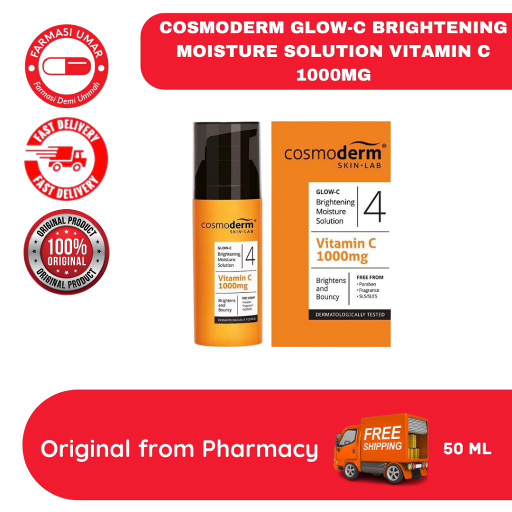 COSMODERM SKIN-LAB GLOW-C BRIGHTENING MOISTURE SOLUTION VIT C 1000MG ...