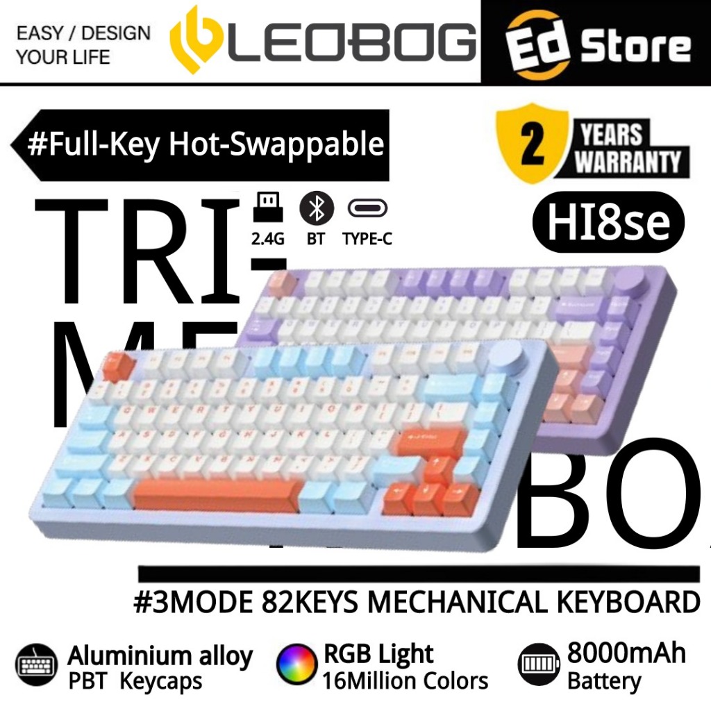 LEOBOG Hi8SE Mechanical Keyboard 3 Mode AlluminumAlloy Hot-Swappable ...