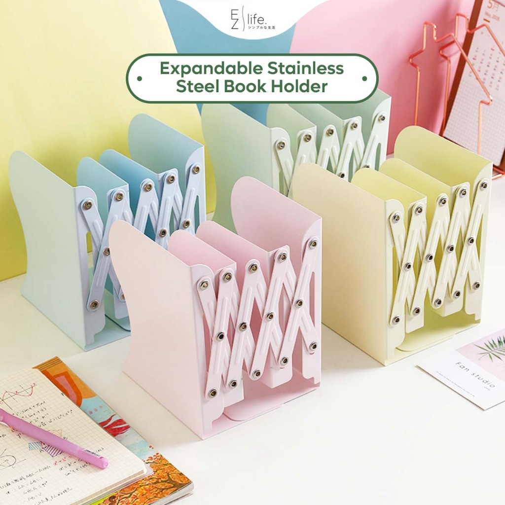 [Shopee Choice] Book Stand Expandable Stainless Steel Bookend ...