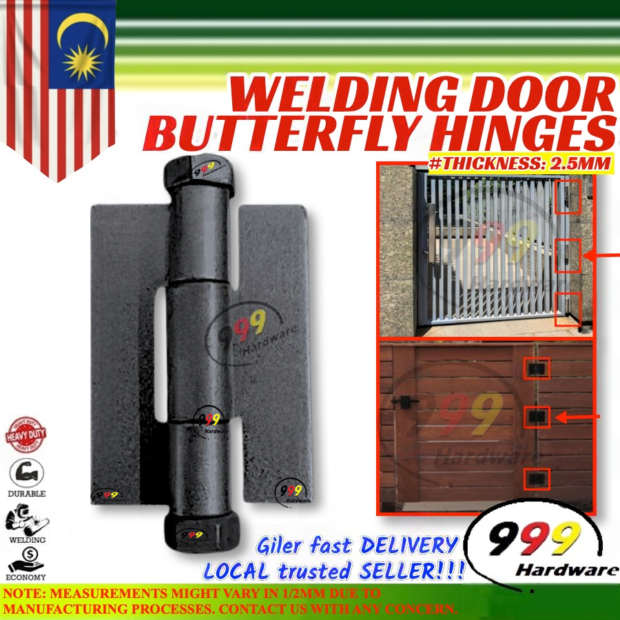 999 Welding Door Hinges 2.5mm (Removable Bolt) / Mild Steel Butterfly ...