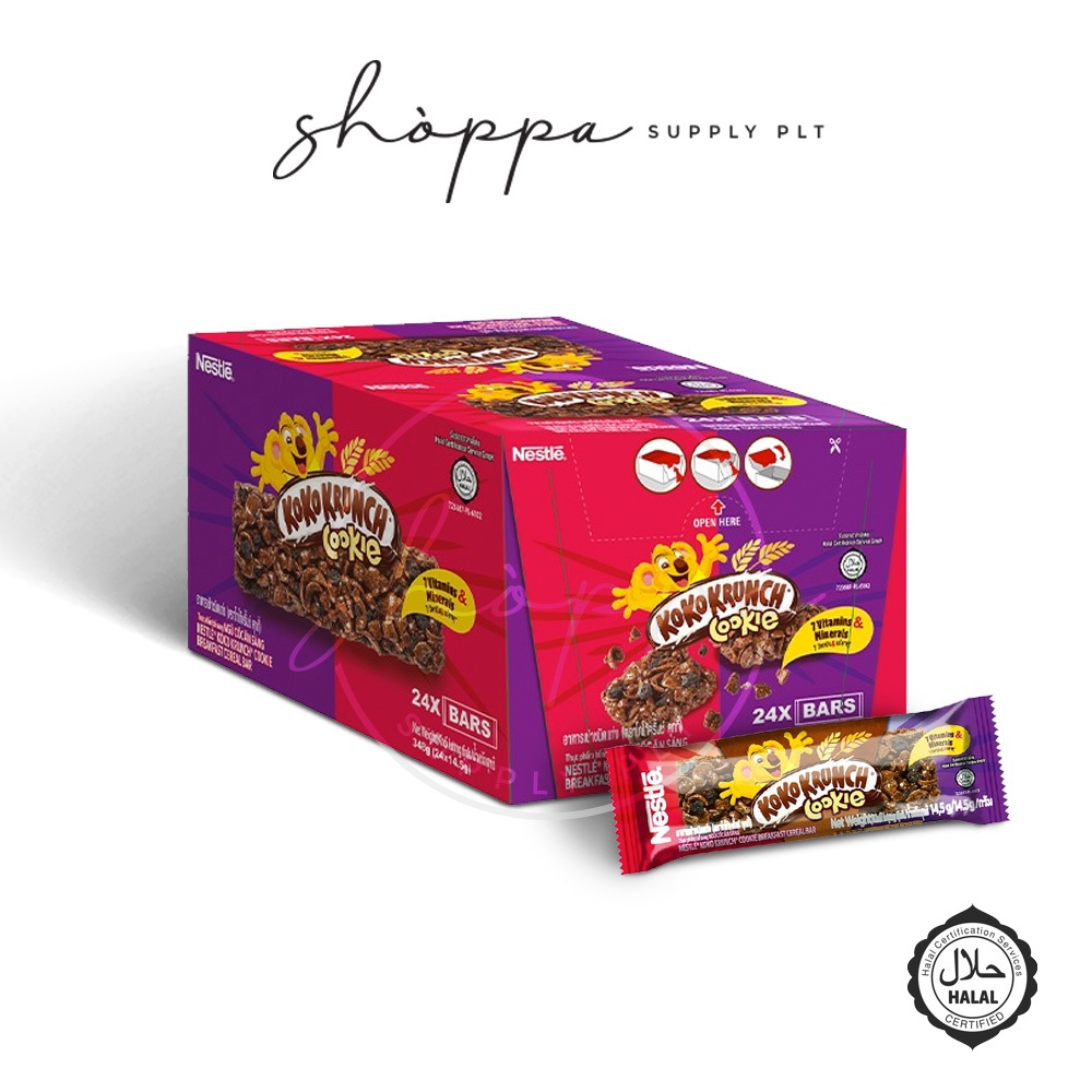 SHOPPA Nestle KOKO KRUNCH COOKIE Breakfast Cereal Bar | 24 x 14.5g ...
