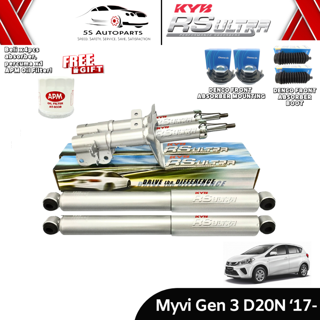 KYB RS ULTRA Perodua Myvi Gen 3 D20N Heavy Duty Absorber With DENCO ...
