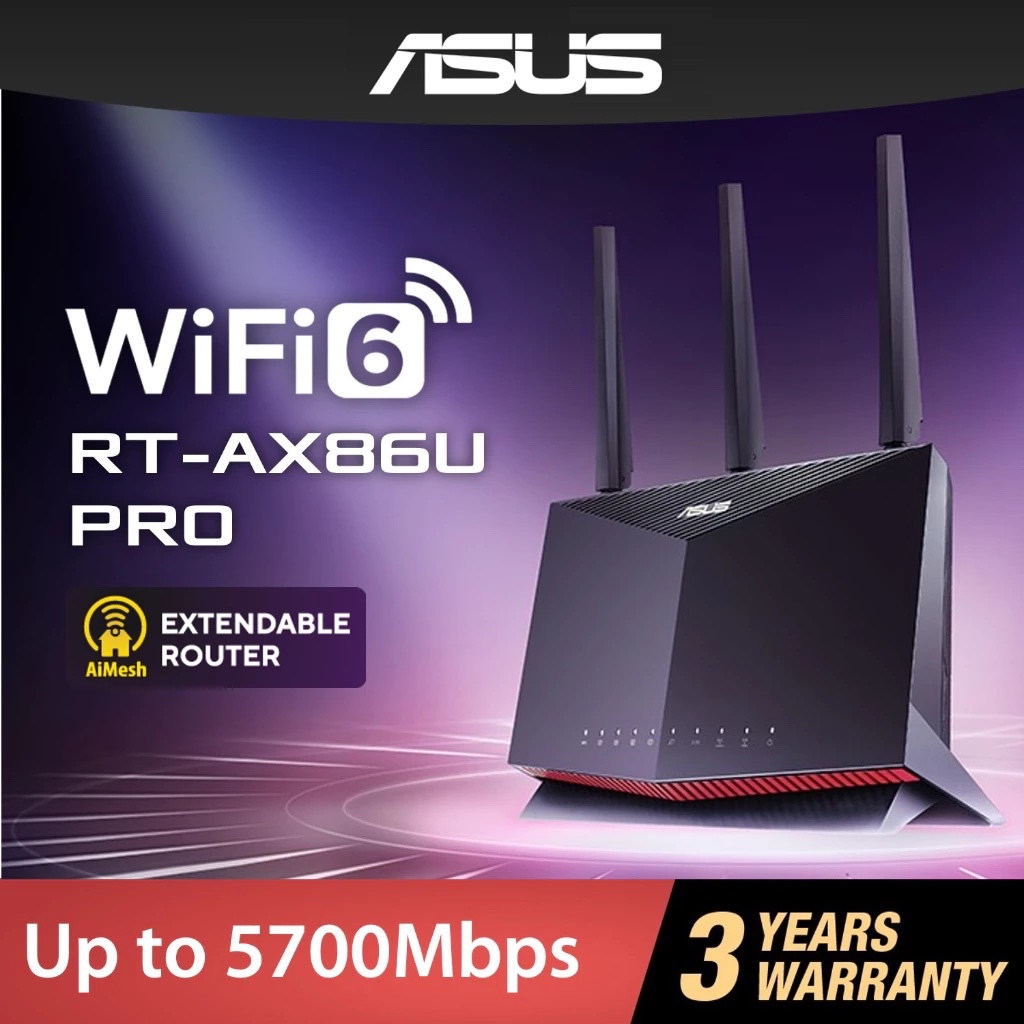 ASUS RT-AX86U Pro WiFi 6 AX5700 Wireless Router Dual Band AiProtection Pro Security AiMesh ...